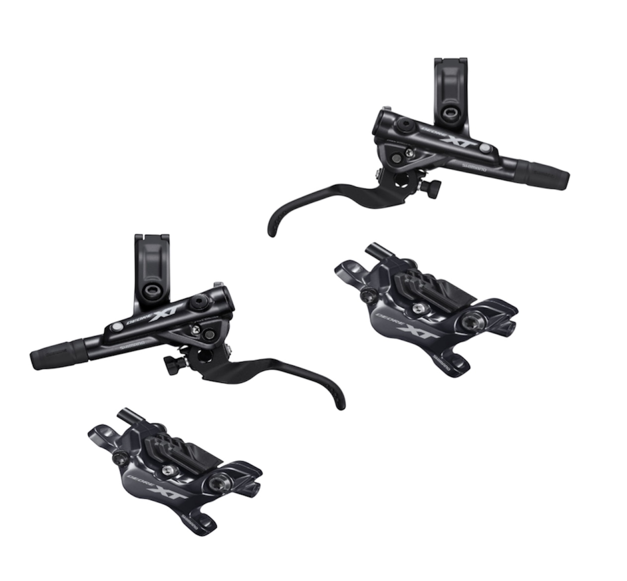 Hydraulic Shimano Deore Xt BR-M8120/BL-M8100 XT 4 pot bled brakes Set ...